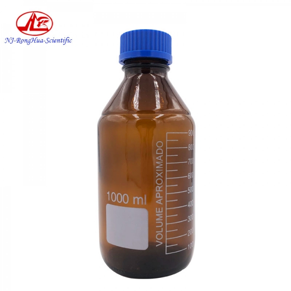 Laboratory Amber Blue/Orange Glass Screw Cap Reagent Bottle Sealed ...