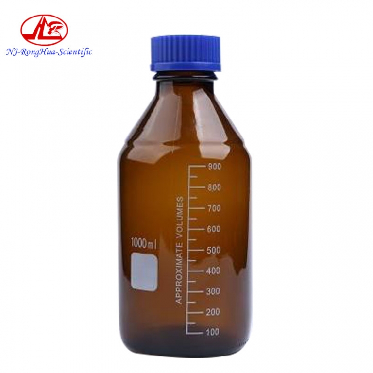 Laboratory Amber Blue/Orange Glass Screw Cap Reagent Bottle Sealed ...